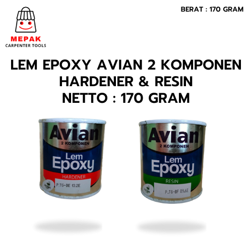 Jual Lem EPOXY Avian 2 Komponen Resin dan Hardener 170 gram | Shopee Indonesia
