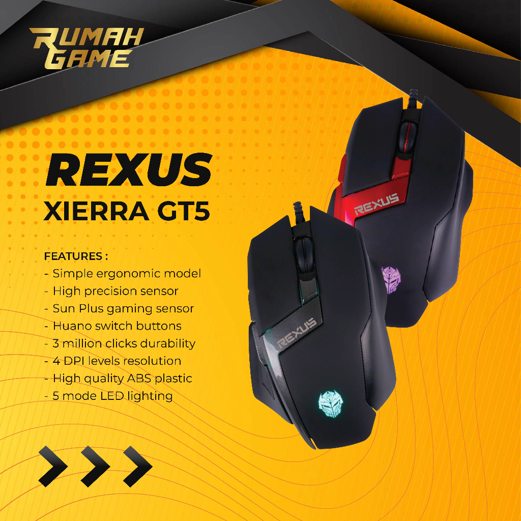 Jual Rexus Mouse Gaming Xierra GT5 Hitam - Mouse Gaming RGB | Shopee ...
