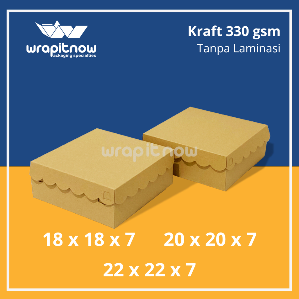 Jual Dus Makanan Kraft Renda 18x18x7 20x20x7 22x22x7 Dus Nasi Catering ...