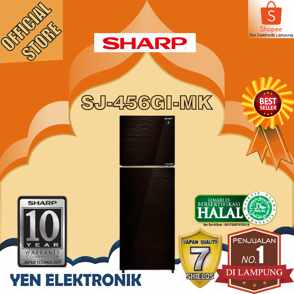 Jual Kulkas SHARP SJ 456 GI MK / Kulkas 2 Pintu 360 Liter Inverter | Shopee Indonesia