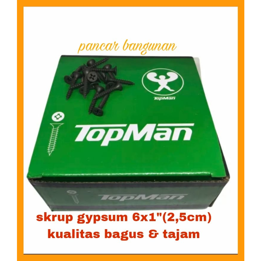 Jual SEKRUP GYPSUM TOPMAN 6x1" INCH - SKRUP WALL SCREW - DRYWALL SCREW - SKRUP GIBSEN - SKRUP ...