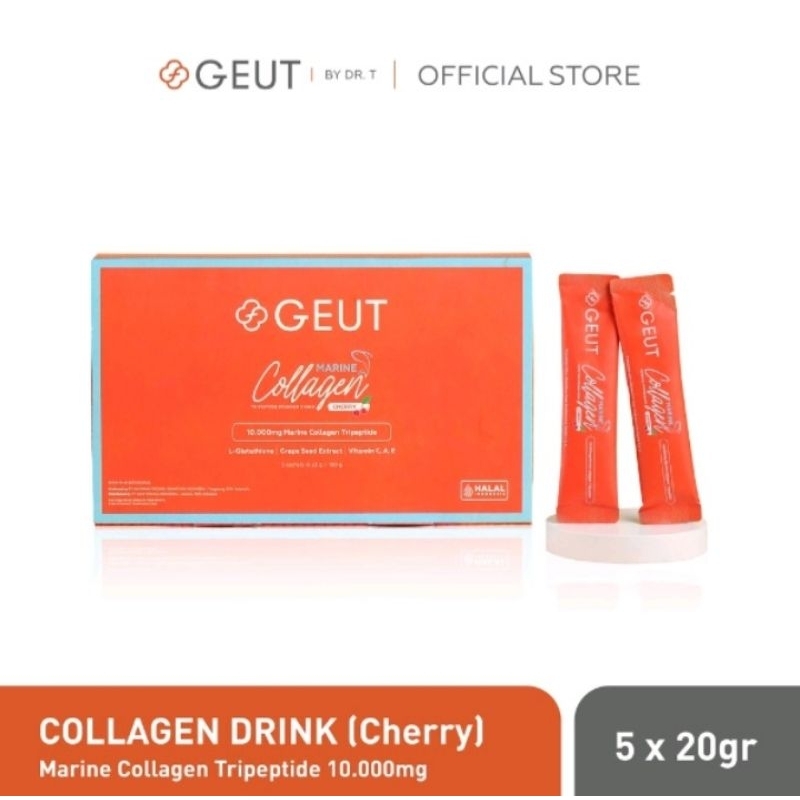 Jual GEUT Marine Collagen Tripeptide Cherry 5 sachet 20 g | Shopee ...