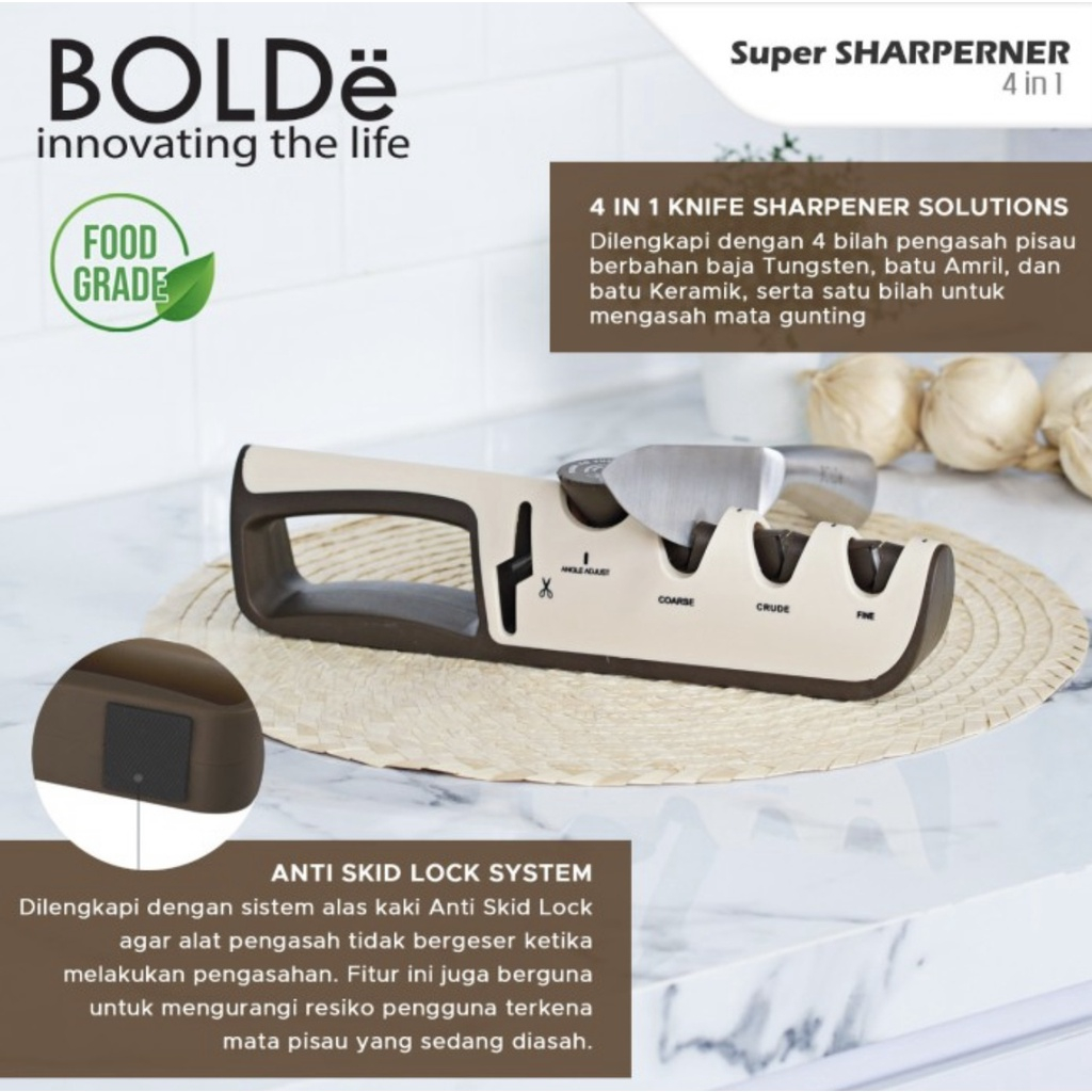 Jual BOLDe SUPER SHARPENER 4IN1 PENGASAH PISAU ASAHAN PISAU BOLDE ...