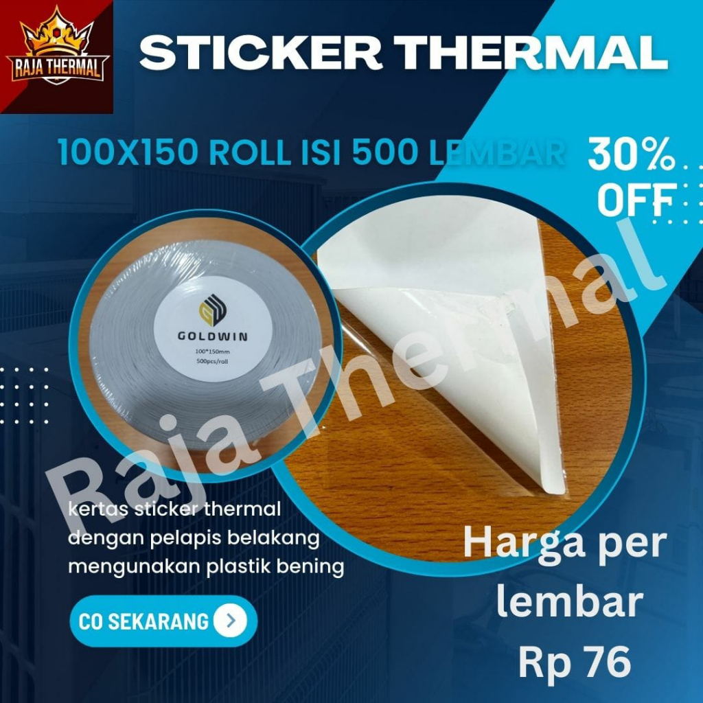 Jual STICKER KERTAS THERMAL LABEL 100X150 MM A6 500 LEMBAR | Shopee Indonesia