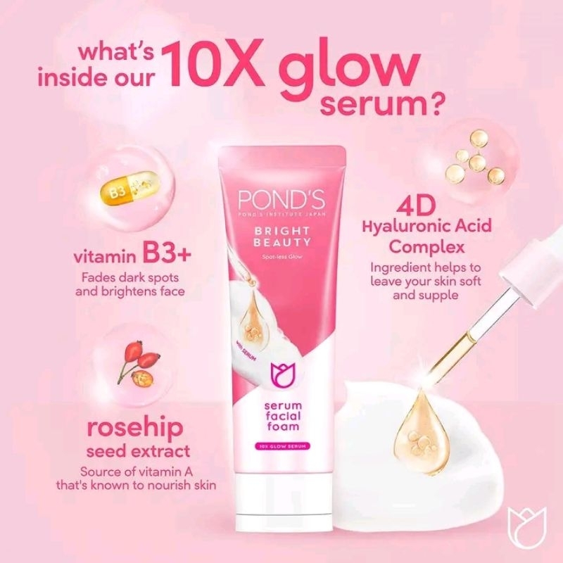 Jual Ponds Facial Foam Bright Beauty 50/100ml | Ponds Pink | Shopee ...