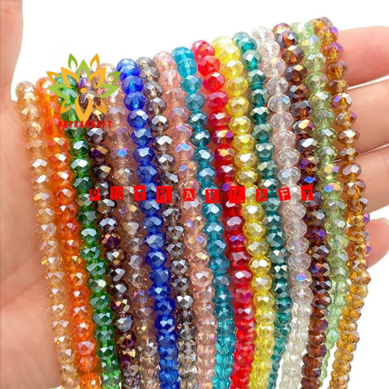 Jual Manik Manik Cristal Ceko 4/6/8mm Gepeng Bakpao Cristal Ceko Bening ...