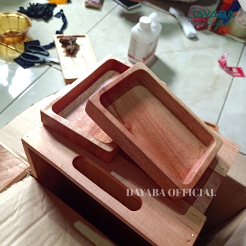 Jual Baki Kotak Kayu Kecil 12x8 CM Natural Solid / Utuh Tempat ...