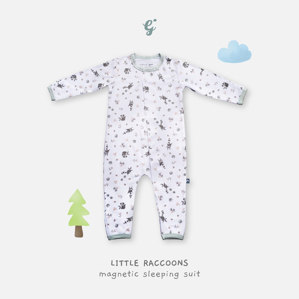 Jual Little Gee Magnetic Sleepsuit Bamboo for Baby 0 - 18 Months ...