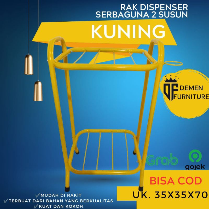Jual RAK DISPENSER MULTIFUNGSI 2 SUSUN | RAK BESI SERBAGUNA - KUNING ...