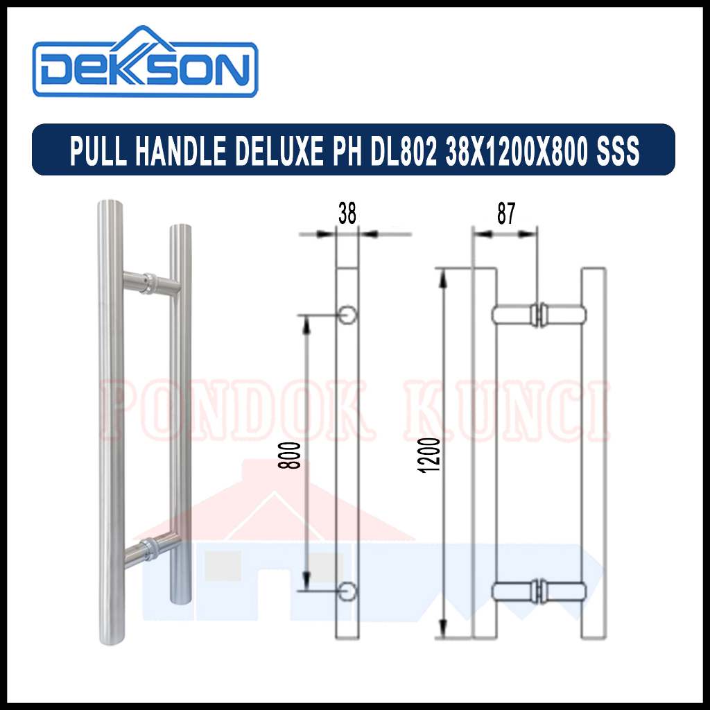Jual Tarikan Gagang Pintu Pull Handle Dekkson PH DL802 38X1200X800 SSS ...