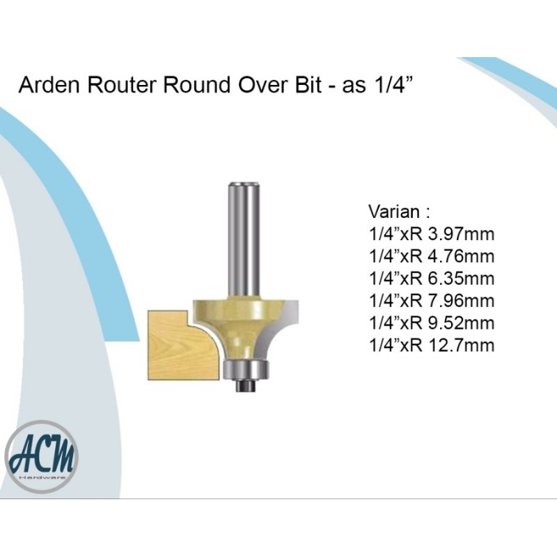 Jual Arden Router Round Over Bit - Mata Profil Kayu ( As 1/4 ...