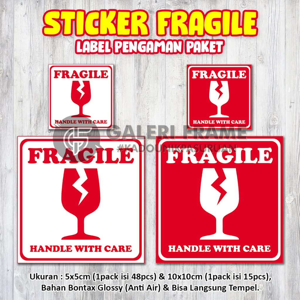 Jual STICKER FRAGILE | LABEL PENGAMAN PAKET | TERSEDIA 2 MACAM UKURAN ...