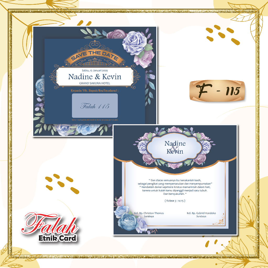 Jual Blanko Undangan Pernikahan Falah code F 115 wedding simple murah ...