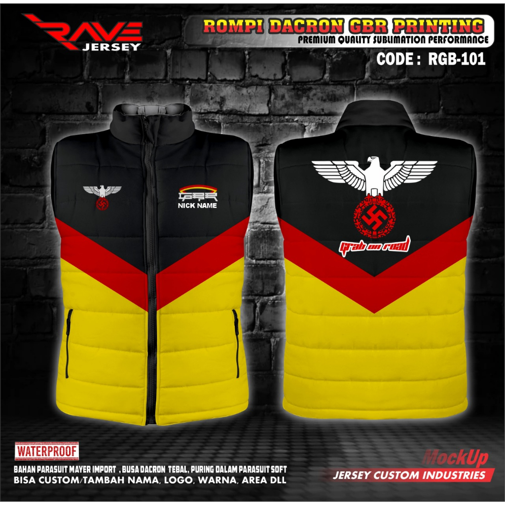 Jual ROMPI PUFFER/DACRON/GELEMBUNG GBR FULL PRINTING CUSTOM (DESAIN ...