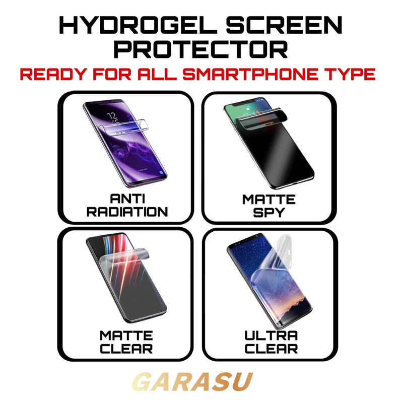 Jual Anti Gores Hydrogel Clear / Anti Spy / Matte Clear / Anti Glare / Anti Radiasi / Blue Light ...