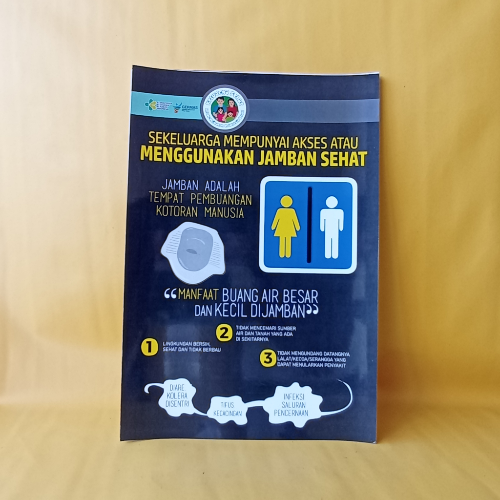Jual Poster Kesehatan Poster Keluarga Menggunakan Jamban Sehat Poster Bab Gunakan Jamban 