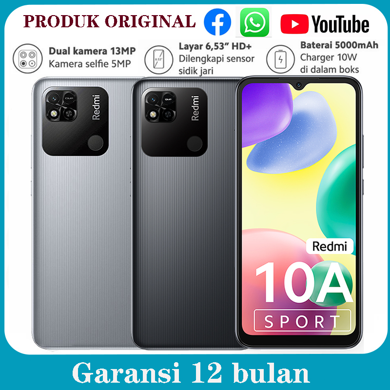 Jual Xiaomi Redmi 10A 6GB+128GB 5000mAh Layar 6,53" HD+ Prosesor Octa ...