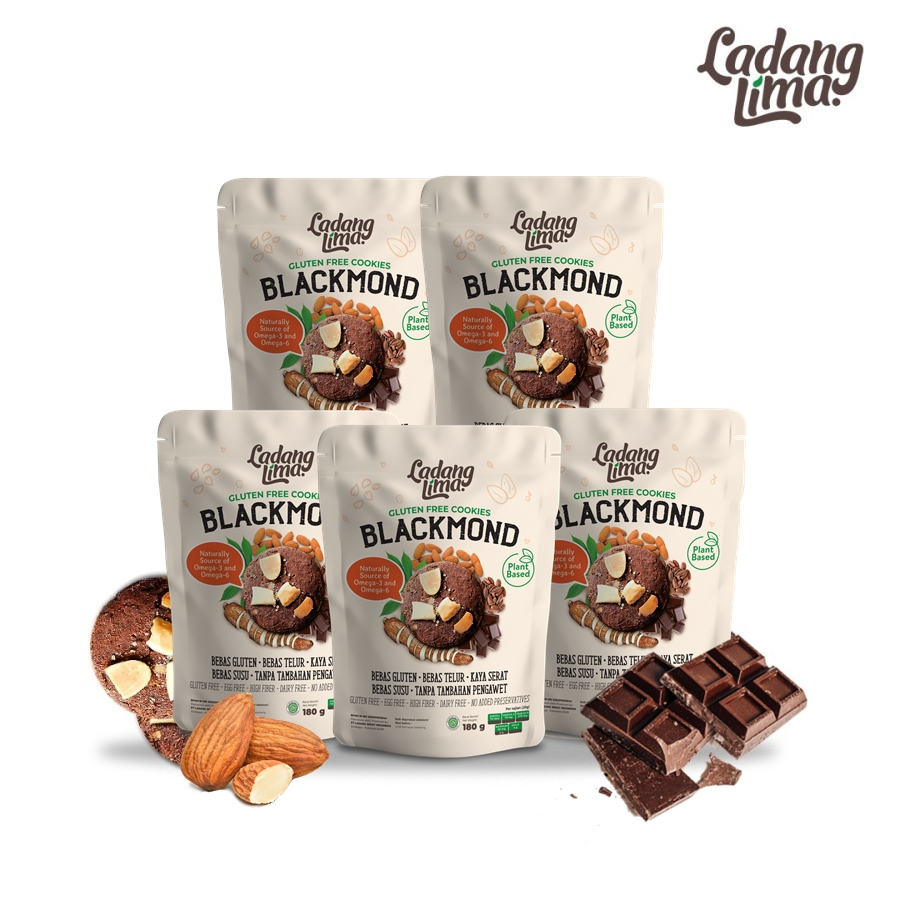 Jual 5 pcs - Blackmond 180g Cookies Ladang Lima | Healthy Cookies With ...