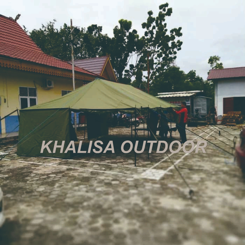 Jual Tenda Komando-Barak-TNI-Camp-Posko,Ukuran 4m x 6m | Shopee Indonesia