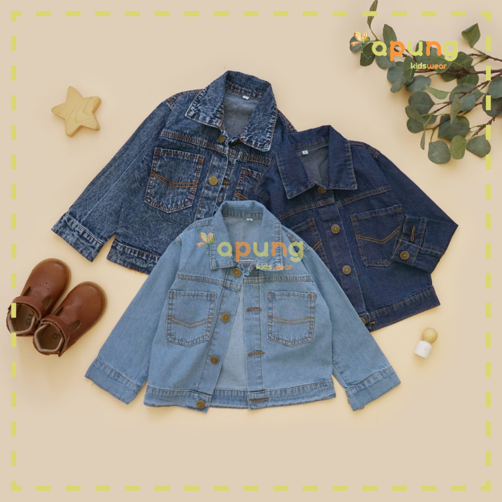 Jual (capung kidswear) Jaket Jeans Kerah Anak Laki dan Perempuan unisex ...