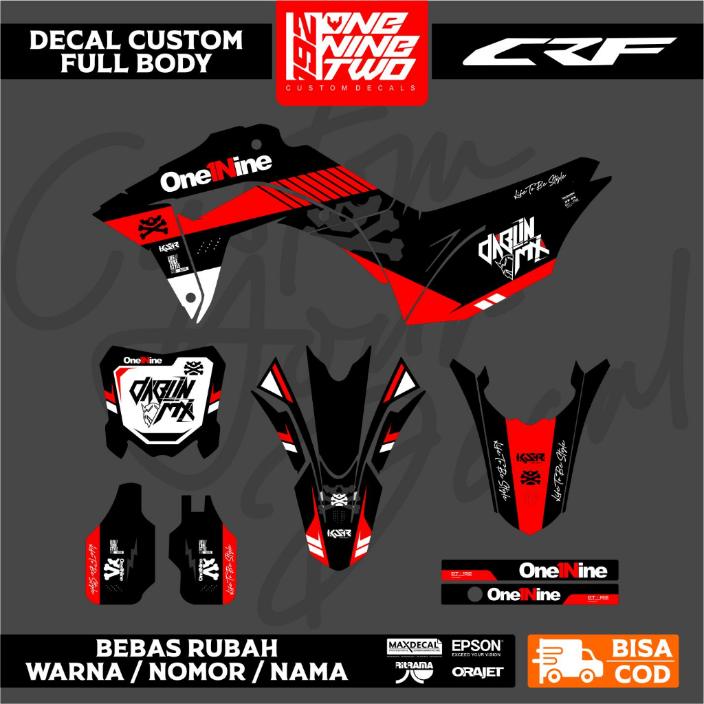 Jual Decal Crf 150 L Fullbody Hitam Merah Putih Full Body Simple Premium Bebas Custom | Shopee ...