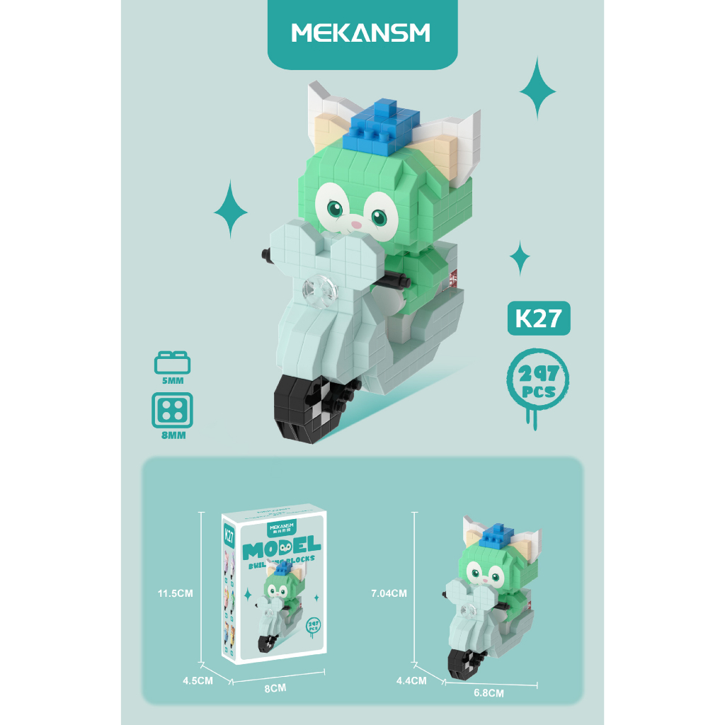 Jual LELE Mainan Balok Susun Karakter Kartun Mini Mainan Anak Mainan ...