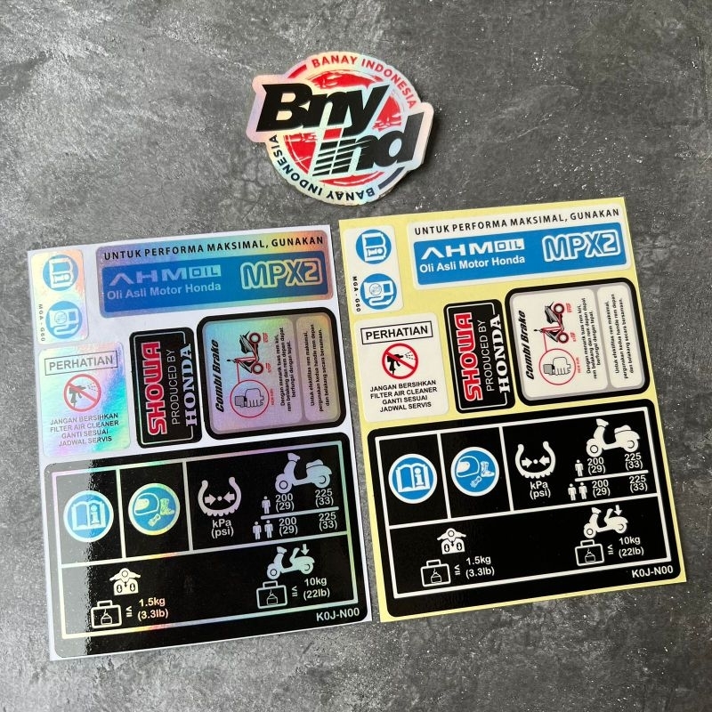 Jual Stiker Sticker Penting Peringatan HONDA Matic New Baru Set ...