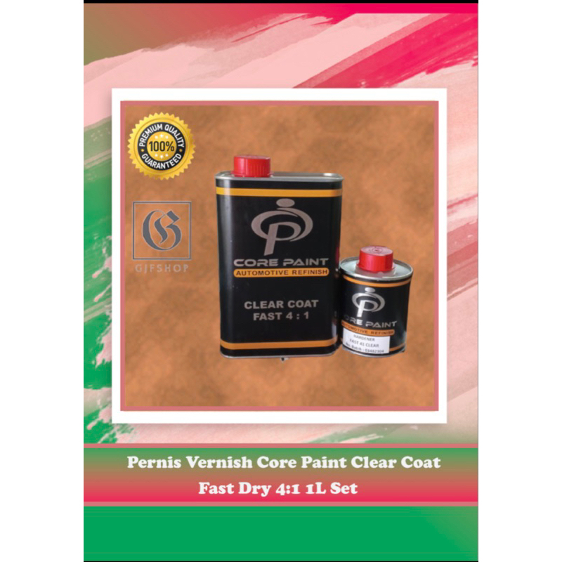 Jual Pernis Vernish Core Paint Clear Coat Fast Dry 4:1 1L Set | Shopee ...