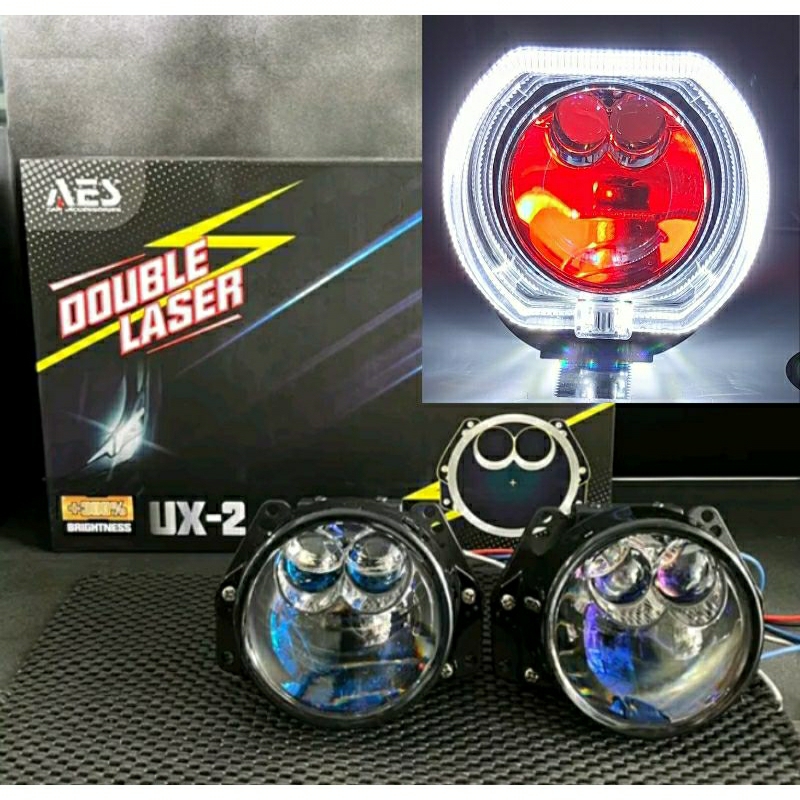 Jual BILED Projector AES 3 INCH UX2 DOUBLE LASER 70 WATT BLUELENS ...