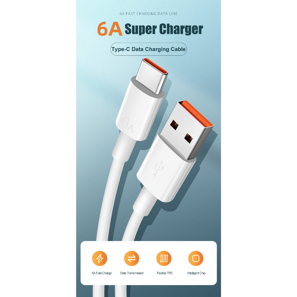 Jual Kabel Data Charger 6A Fast Charger Micro dan Type C murah Kualitas ...