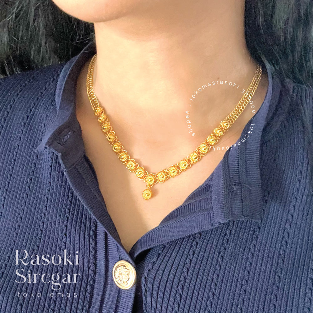 Jual KALUNG EMAS 25-30 GR BUNGA SINGLE JUNTAI EMAS LONDON EMAS TOBA 24 ...