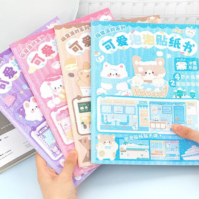 Jual Buku Stiker A4 Jumbo DIY BEAR Bubble 3D Sticker Book Viral Quite ...
