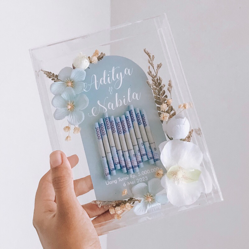 Jual Mahar Transparan (desain 1) - Box Akrilik Pigura Frame Uang Emas ...