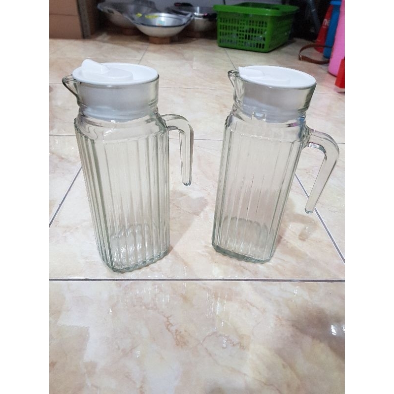 Jual Pitcher kaca 1 liter/Ceret beling modern/eskan cuka | Shopee Indonesia