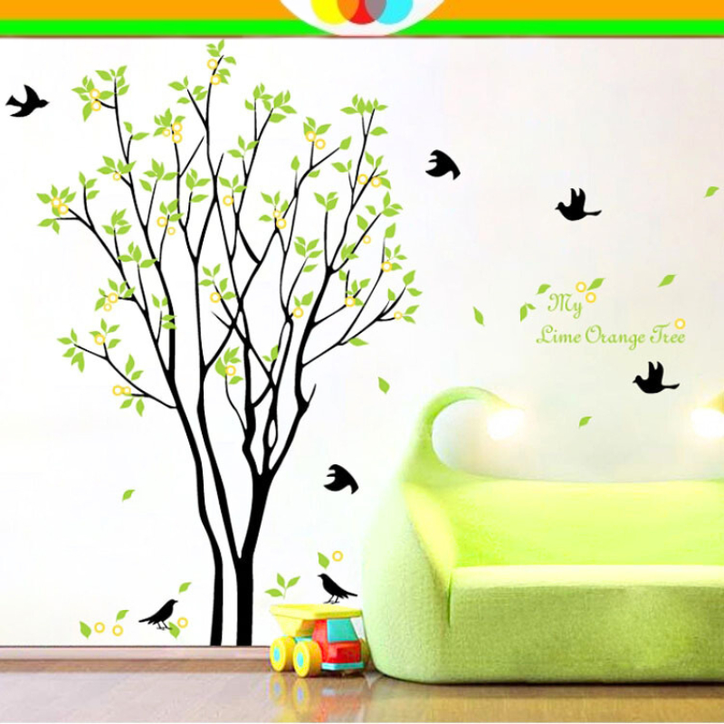Jual WALLSTICKER WALL STICKER STIKER SETIKER HIASAN DINDING POHON 2 DAUN HIJAU TEMPELAN TEMBOK ...