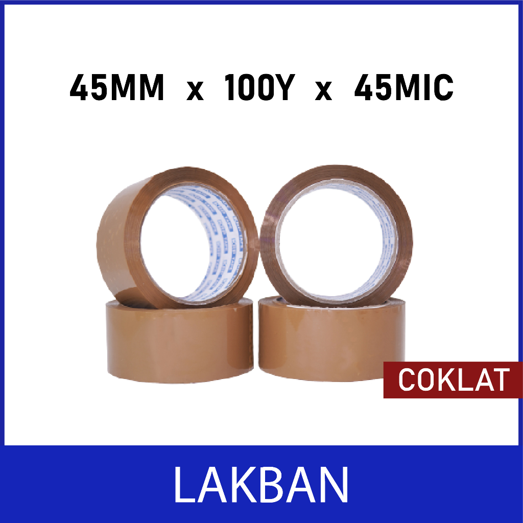 Jual Lakban Bening - Lakban coklat 45MM x 100 Yard | Shopee Indonesia
