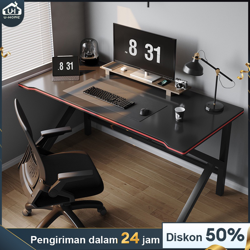 Jual Meja komputer Hitam Meja Gaming Kuat dan Kokoh Meja pc 160CM Meja ...