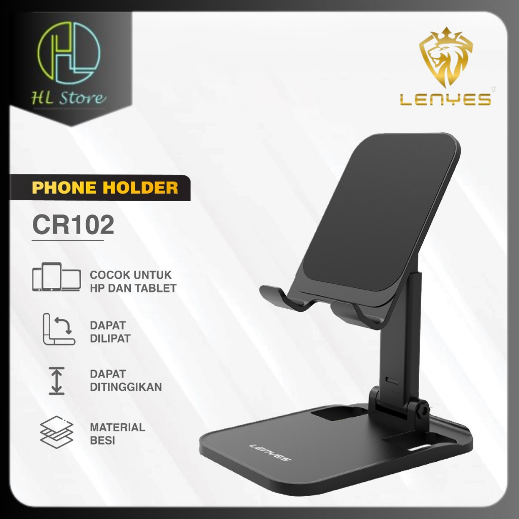 Jual LENYES CR102 Folding Desktop Holder Meja Stand Hp Lipat Anti Slip ...