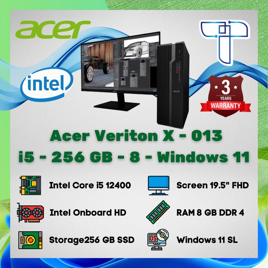 Jual Acer Veriton X 020 Desktop PC - i5 - 256 GB - 8 GB - Windows 11 ...