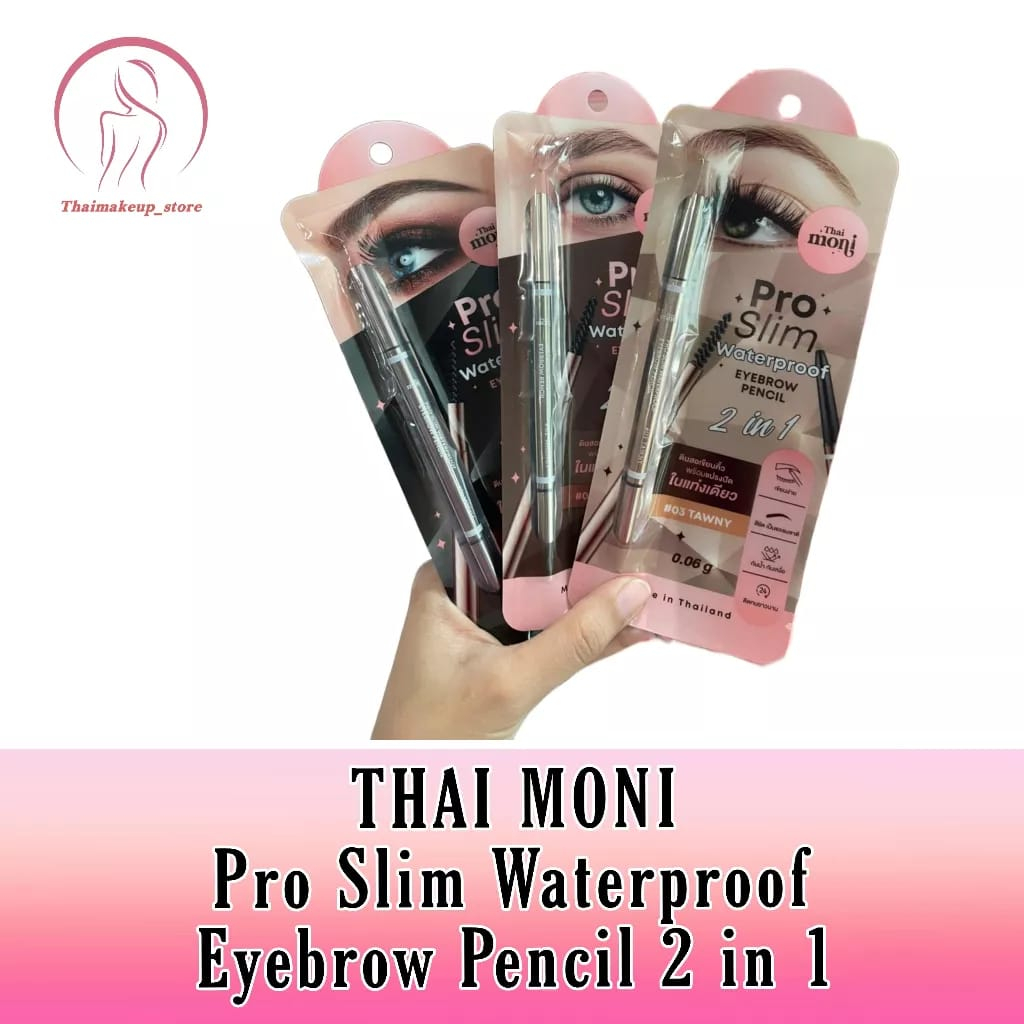 Jual Ori Thai Moni Pro Slim Waterproof Eyebrow Pencil 2in1 0.06g ...