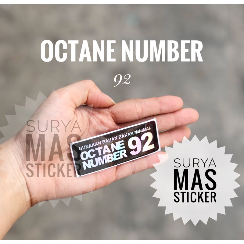 Jual stiker octane number 92 gunakan bahan bakar minimal printcutt ...