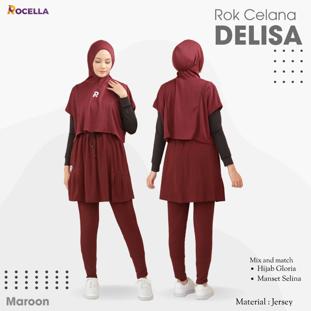 Jual Setelan Olahraga Hijab Gloria dan Rok Celana Delisa Rocella Rok ...