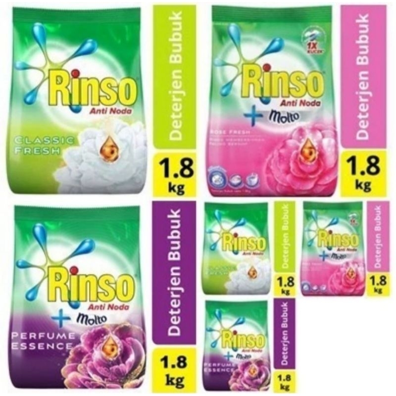 Jual Rinso detergen bubuk 1.8 kg // Rinso anti noda + molto 1.8 kg ...