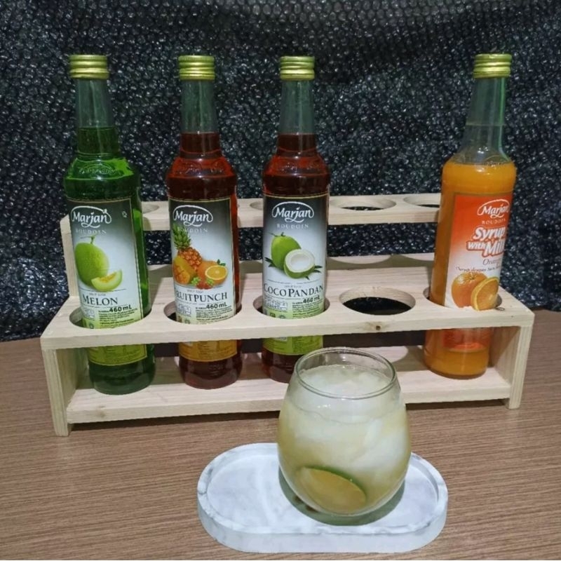 Jual rak botol rak bunga rak model bulat bahan kayu jati belanda ...