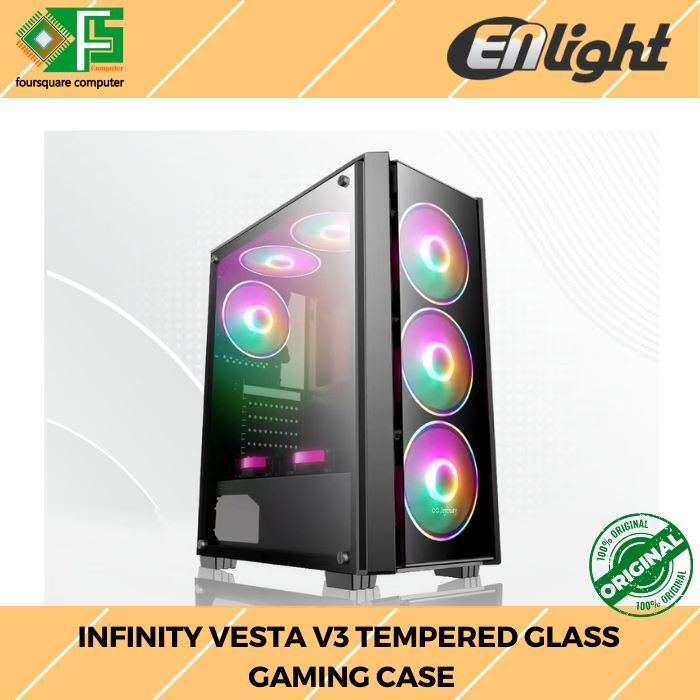Jual Casing PC Gaming Infinity Vesta V3 Tempered Glass | Case PC Gaming ...