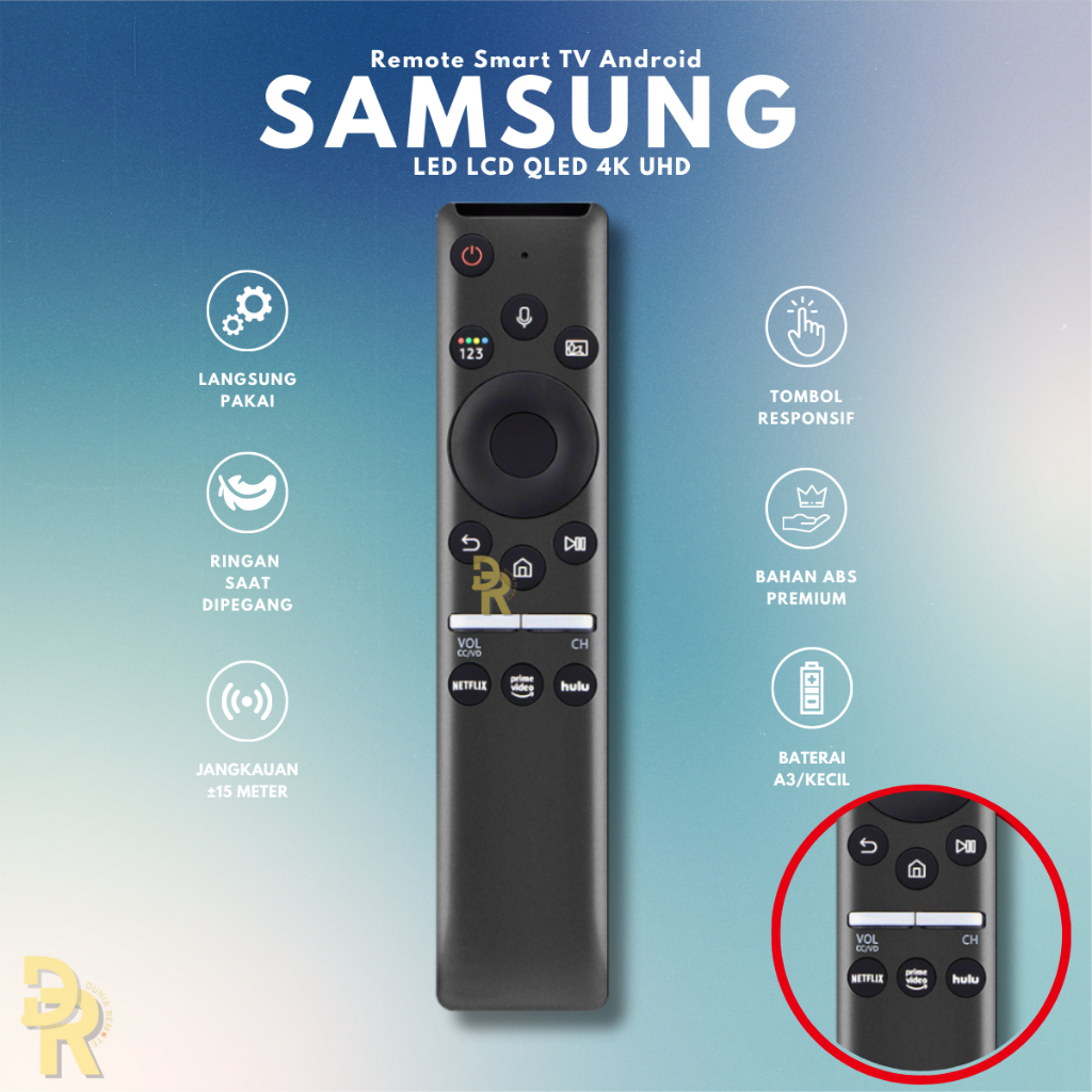 Jual Remot Remote TV SAMSUNG Android Smart TV LED LCD UHD 4K QLED 312A+ Non voice tanpa setting ...