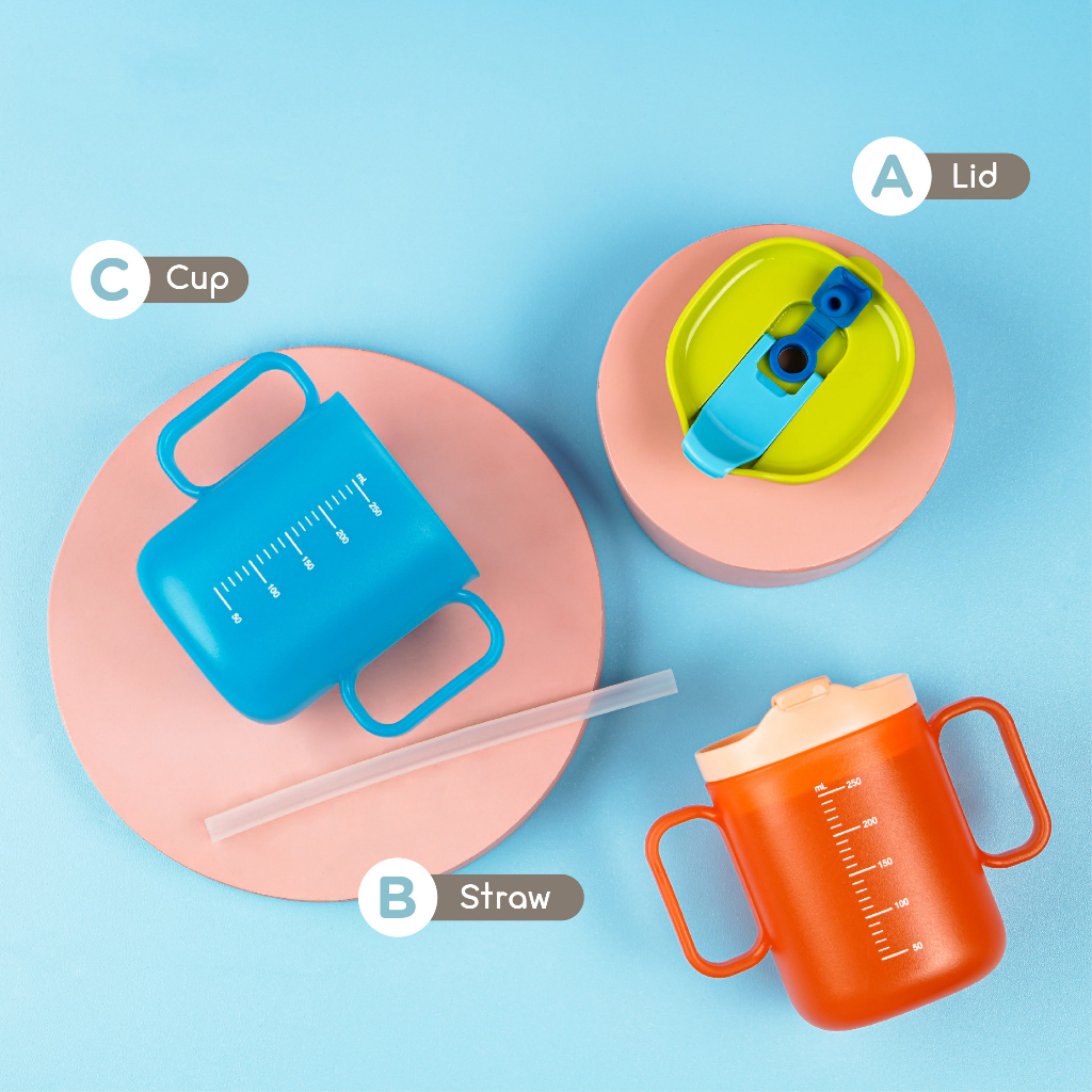 Jual Gelas Susu Anak Anti Tumpah 250ml 3 in 1 Tempat Minum Balita ...