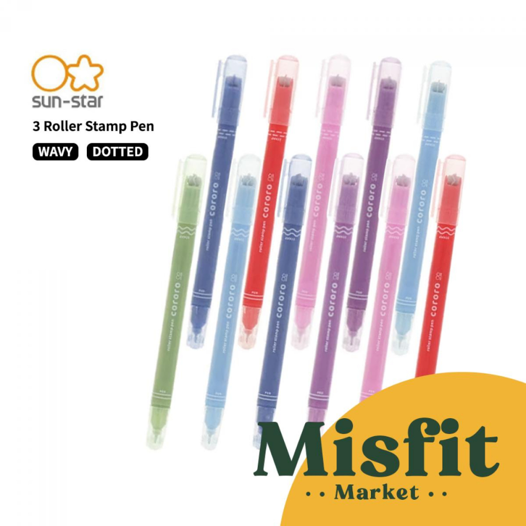 Jual SUN STAR Cororo 3 Roller Stamp Pen Pulpen Stampel Motif Unik Warna ...