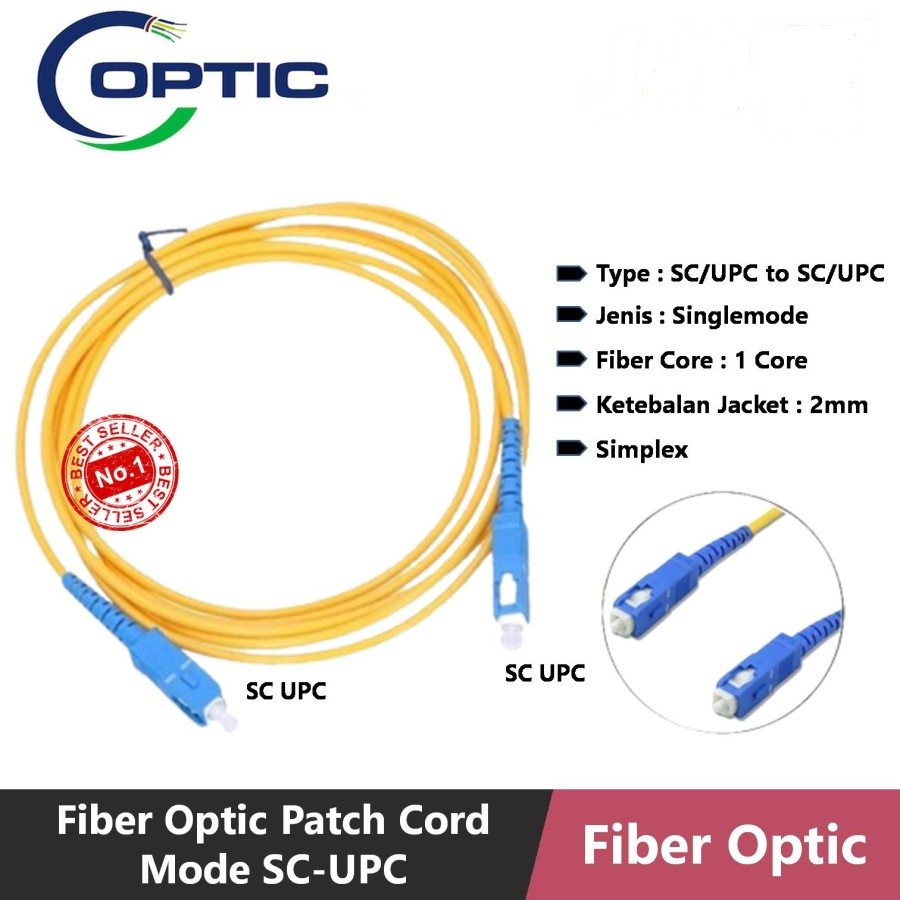 Jual Patchcord Fiber Optic SC to SC UPC SM Simplex 3 Meter - Kabel Fiber Optik 5 10 METER ...