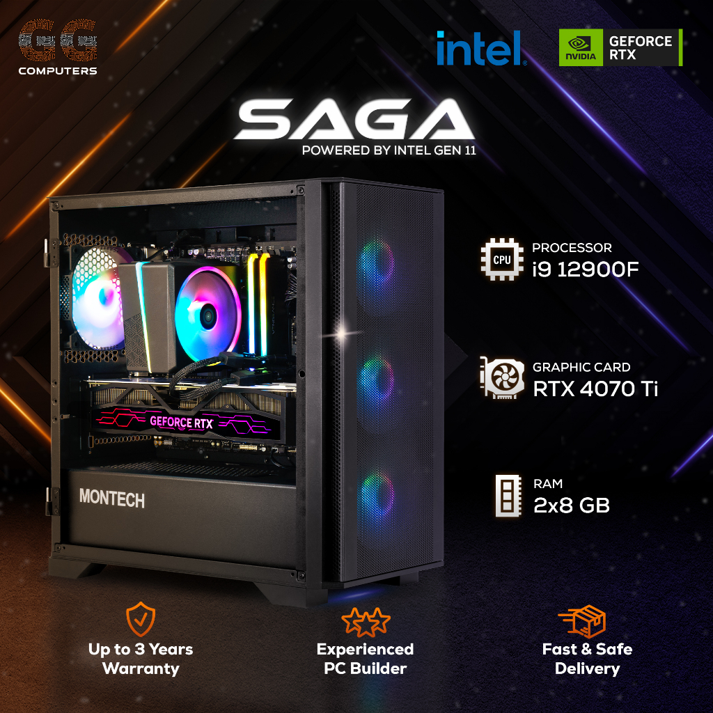 Jual PC Gaming Intel | i9-11900F | RTX 4070 Ti 12GB | 16GB RAM | 256GB ...